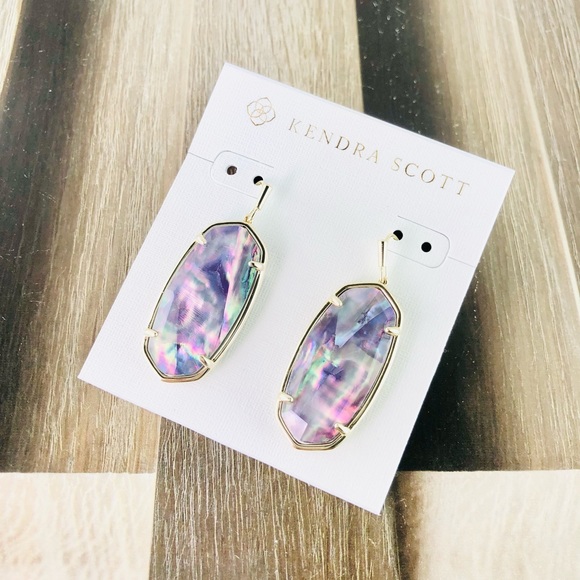 Kendra Scott | Jewelry | Kendra Scott Elle Faceted Lilac Abalone Gold ...